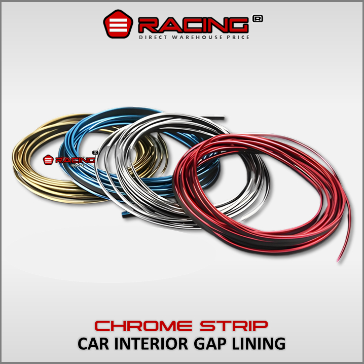 Car Interior Chrome Trim Strip Decoration 5m for Door Edge, Dashboard ...