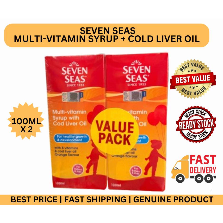SEVEN SEAS MULTI-VITAMIN SYRUP WITH COD LIVER OIL (TWIN PACK 100ML X 2 ...