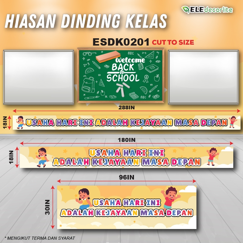 Hiasan Dinding Kelas Bawah Whiteboard/PapanKenyataan/Keceriaan | Shopee ...