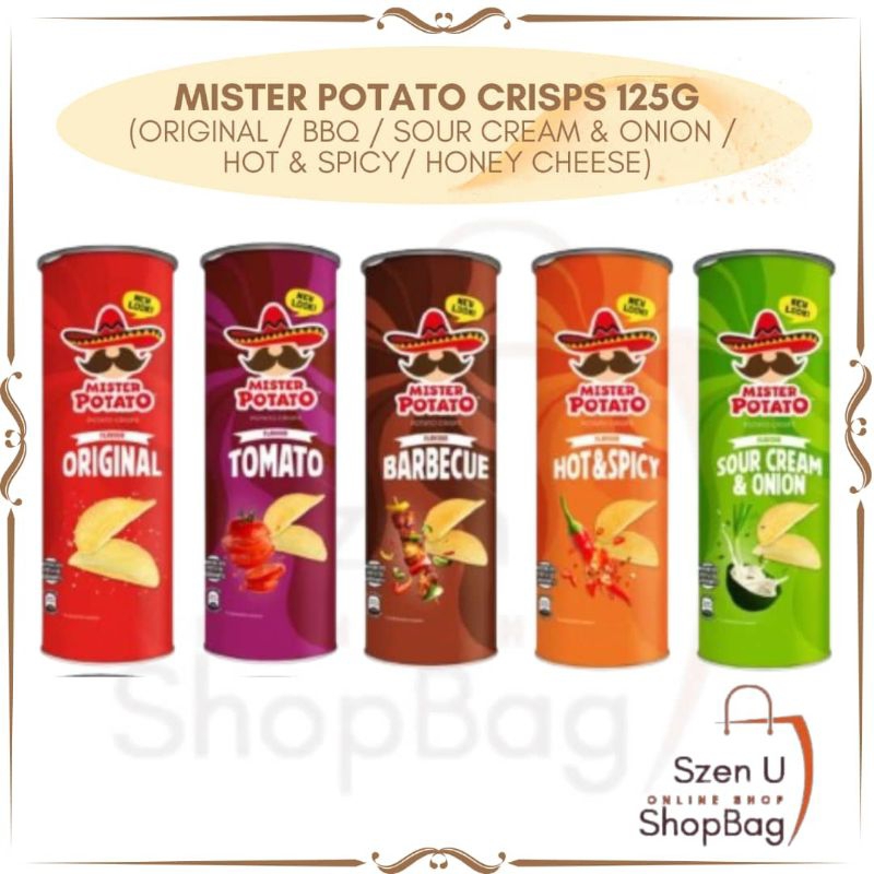Mister Potato Crisps (125g) - Flavour: Original / Barbeque /Honey ...