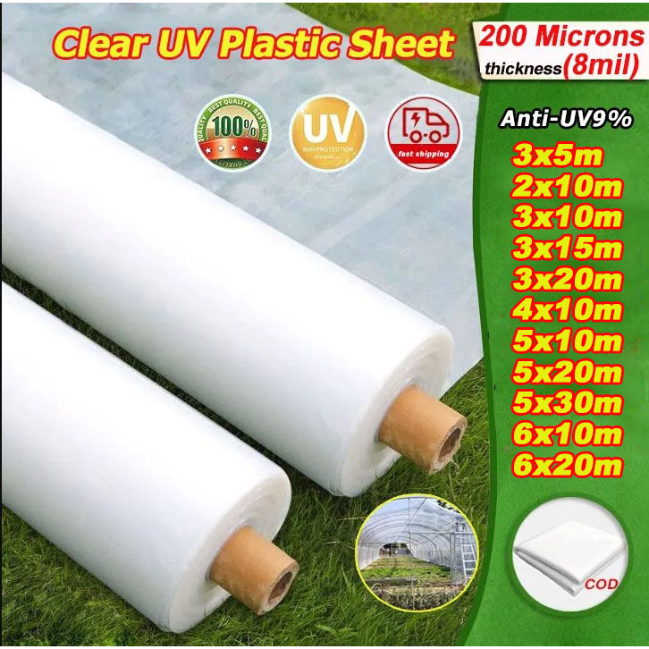 200 Microns UV Plastic Sheet Plastic Sheeting Clear Greenhouse Film Use ...