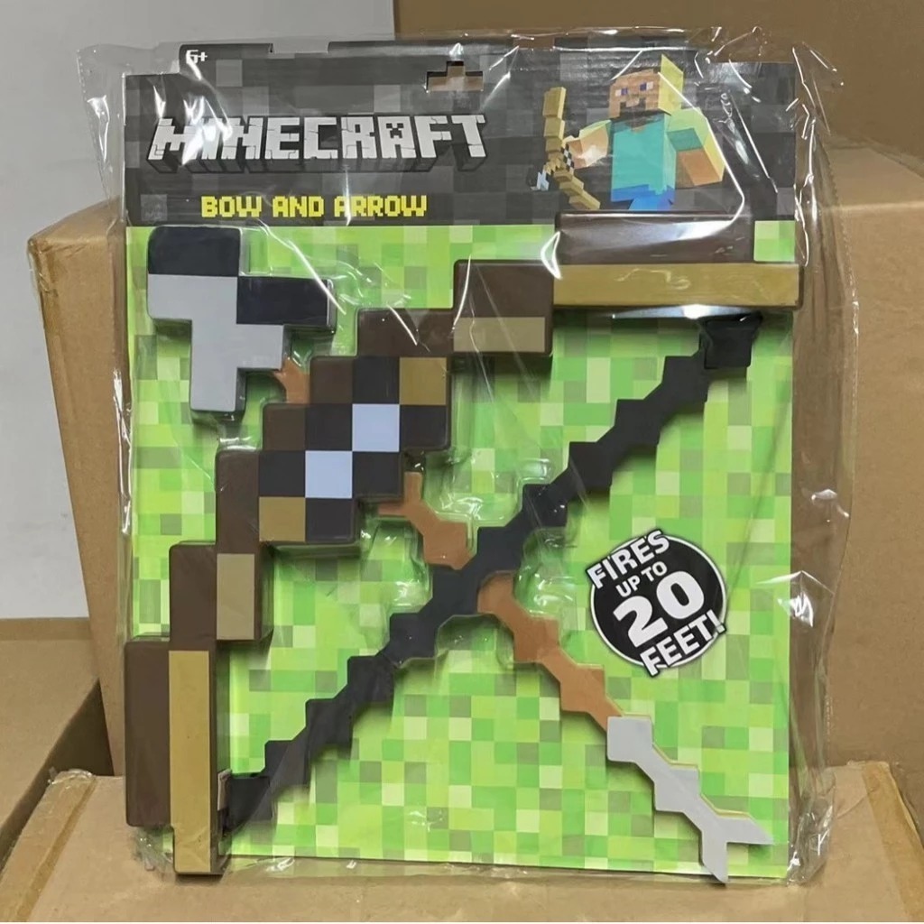 Minecraft toy model can shoot bows and arrows. Weapons can shoot brown ...