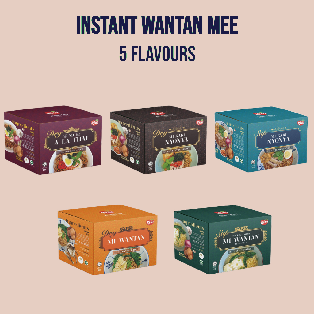 Instant Wantan Mee Halal (4 Packs in 1 Box) - Dry, Soup, Ala Thai ...