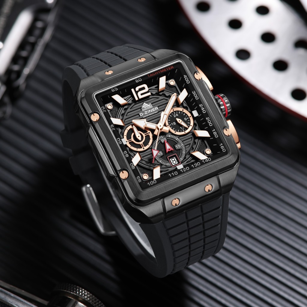 D-Ziner Jam Tangan Lelaki Men's Rubber Quartz Watch DZ-9059 | Shopee ...