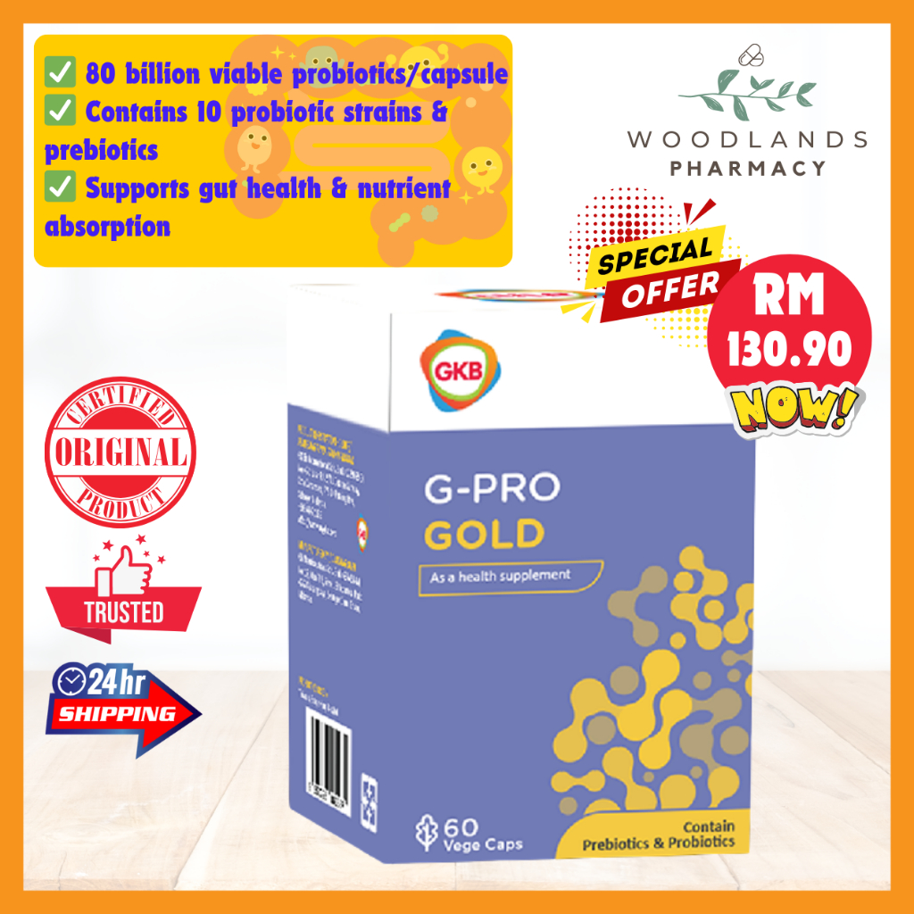 GKB G-PRO GOLD 60'S [ 80 BILLION CFU VIABLE PROBIOTICS & PREBIOTICS ...