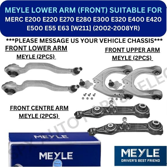 MEYLE GENUINE UPPER, LOWER, CENTRE ARM (FRONT) FOR MERC E200 E220 E270 E280 E300 E320 E400 E420 ...