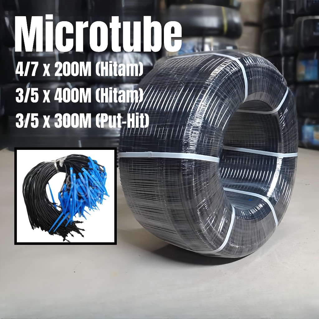 Microtube Irrigation Drip Tubing Hitam Putih Micro Tubing Drip ...