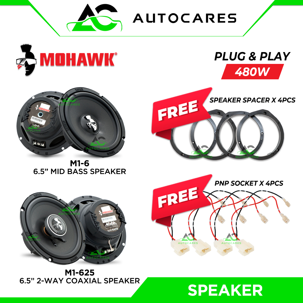 Plug n Play MOHAWK Speaker Combo Set M1 Speaker Kereta 6.5" Car Speaker Toyota Honda Nissan ...