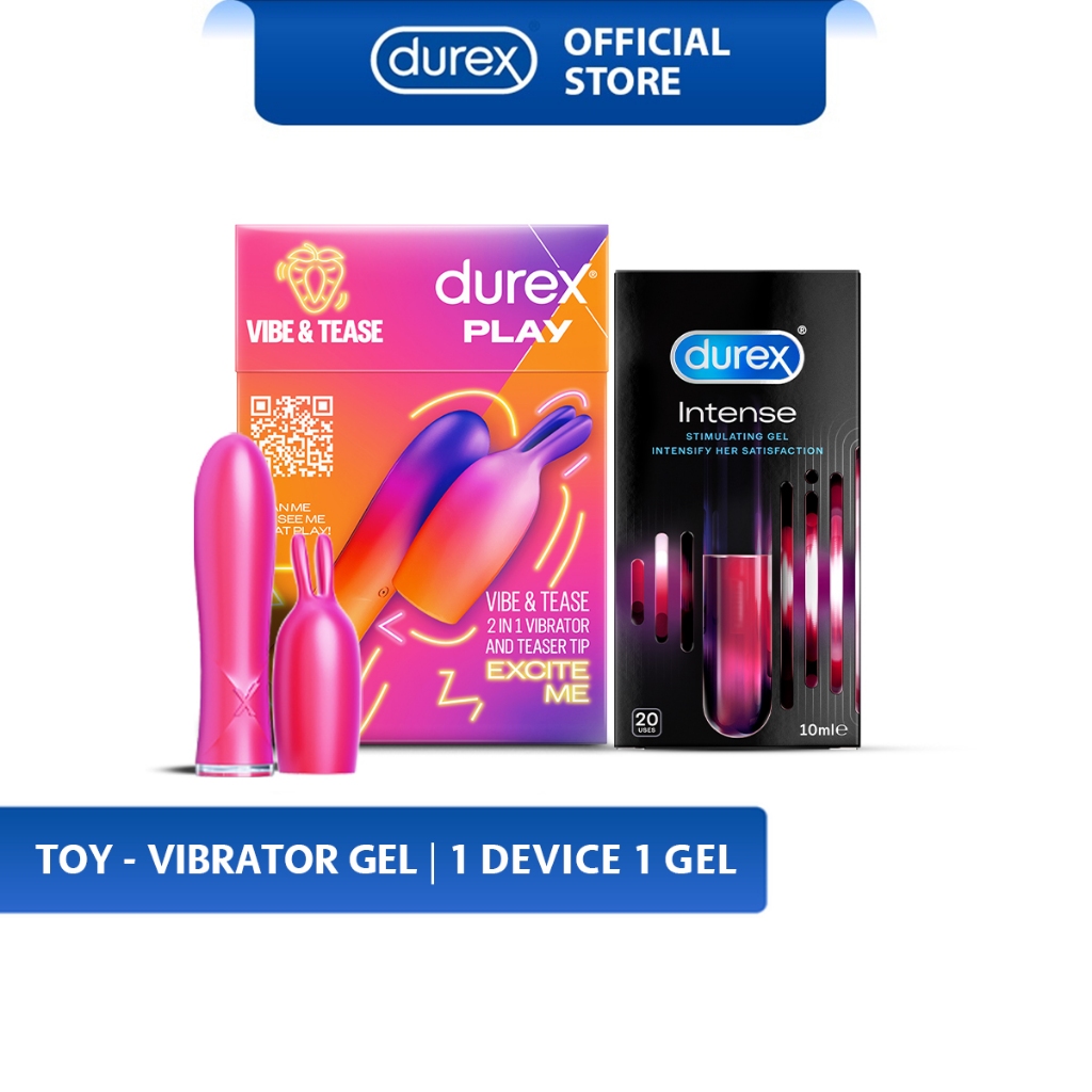 [Toy - Vibrator gel] Durex Play Vibe & Tease 2 in 1 Vibrator and Teaser Tip + Durex Intense ...