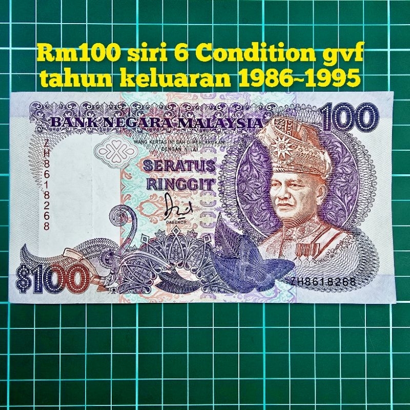 (A211) rm100 siri 6 duit kertas lama rm100 lama barang lama barang antik mata wang lama kedai ...