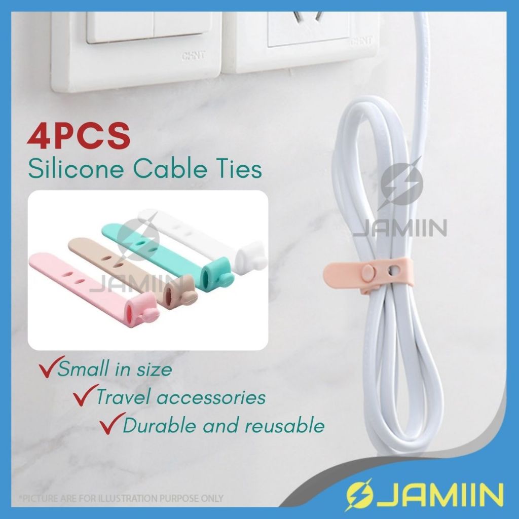 4PCS Silicone Cable Clip Wire Holder Cable Organizer Cable Management ...