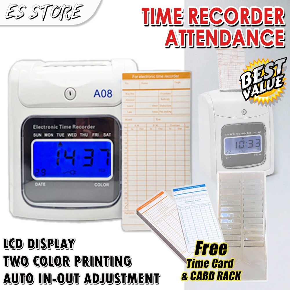 [READY STOCK] A8 DIGITAL Time Recorder Digital Punch Card Machine Punch ...