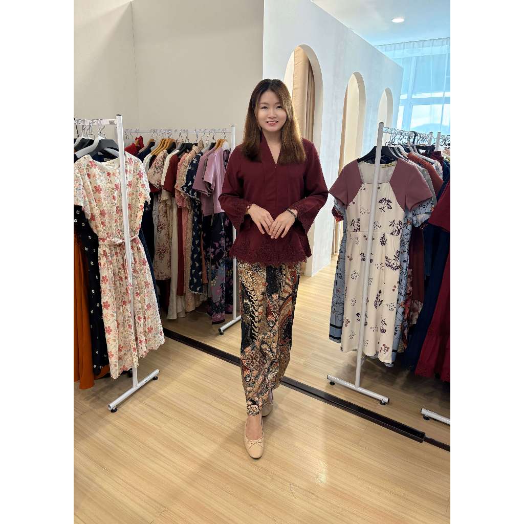 Full set Lacey Kebaya Dress OL Dress Formal Traditional Dress Office Wear - Modano Boutique ...