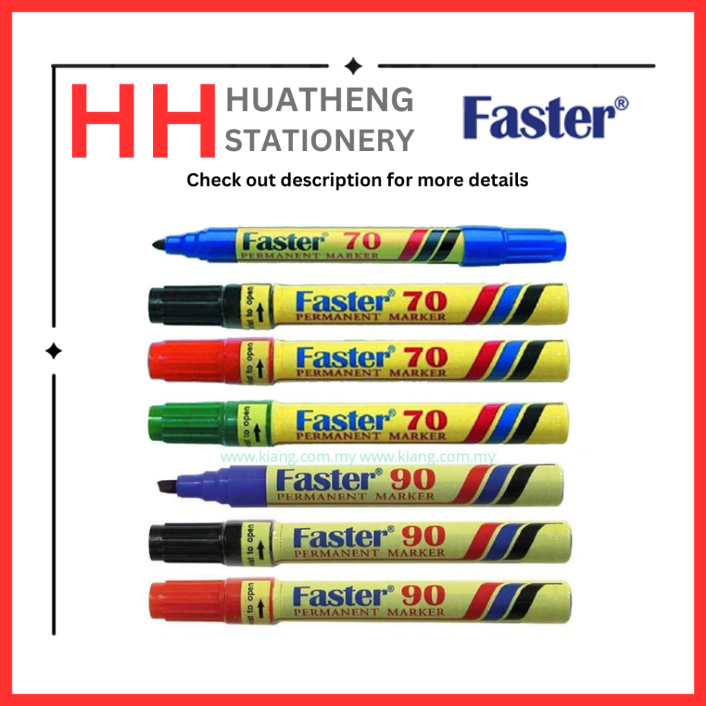 Faster Permanent Marker Pen 70 / 90 (Black/Blue/Red) (PER PIECE ...