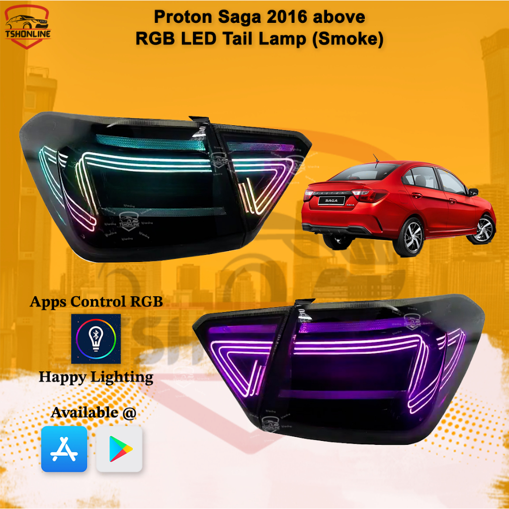 Proton Saga VVT 2016-2025 CSL Laser Design RGB Function Dynamic Tail ...