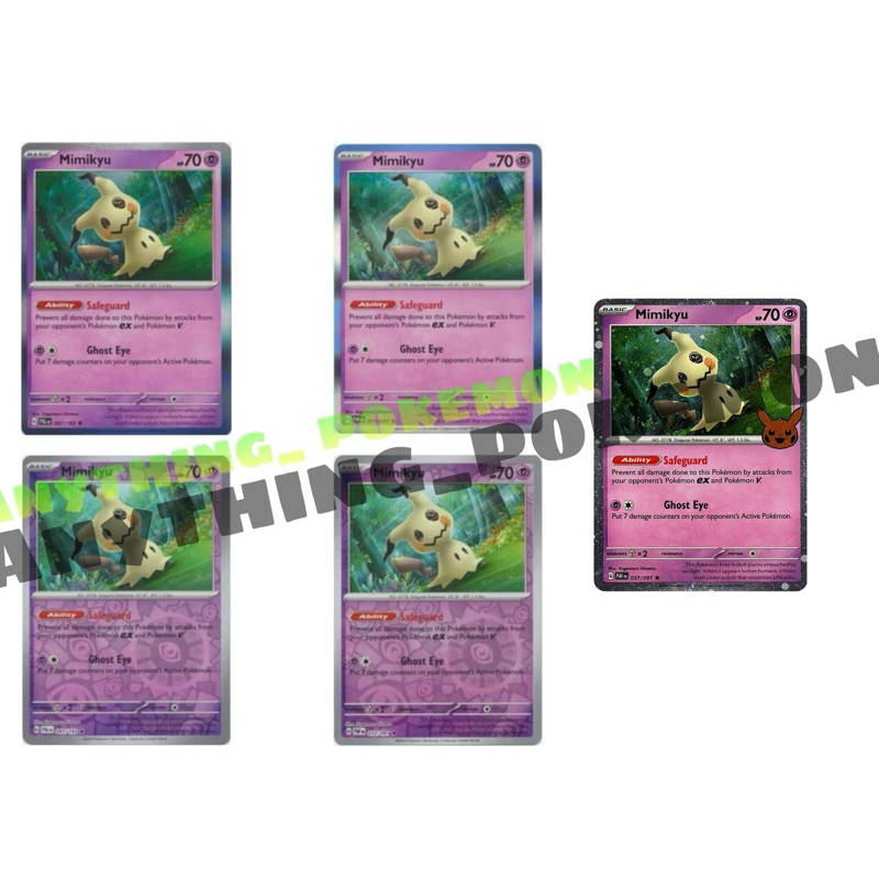 Pokemon Card - Mimikyu (097/193), (037/091) - HOLO/REVERSE HOLO ...