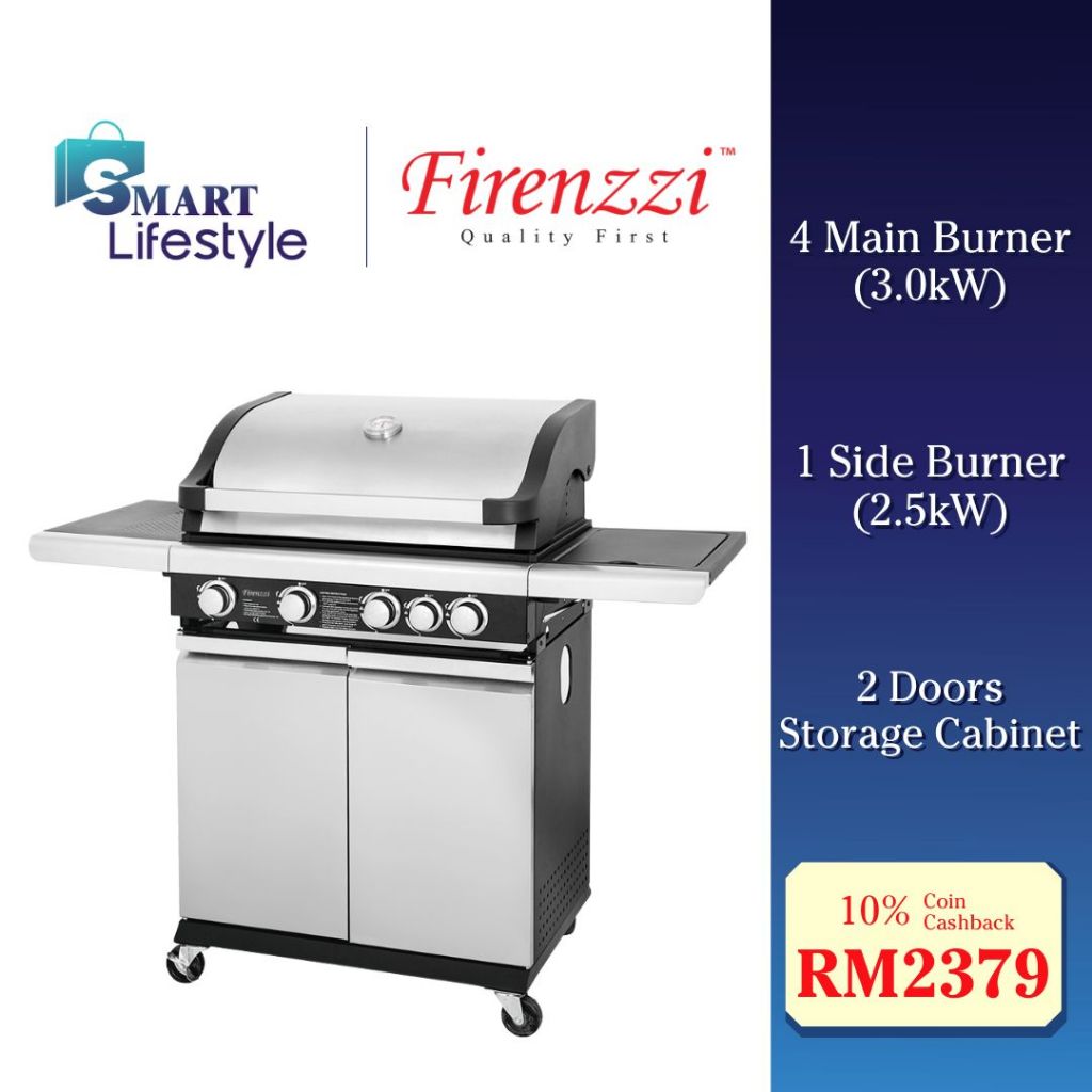 Firenzzi RIO 5 4 Main Burner + 1 Side Burner BBQ Expert Grill FBQ-1548 ...
