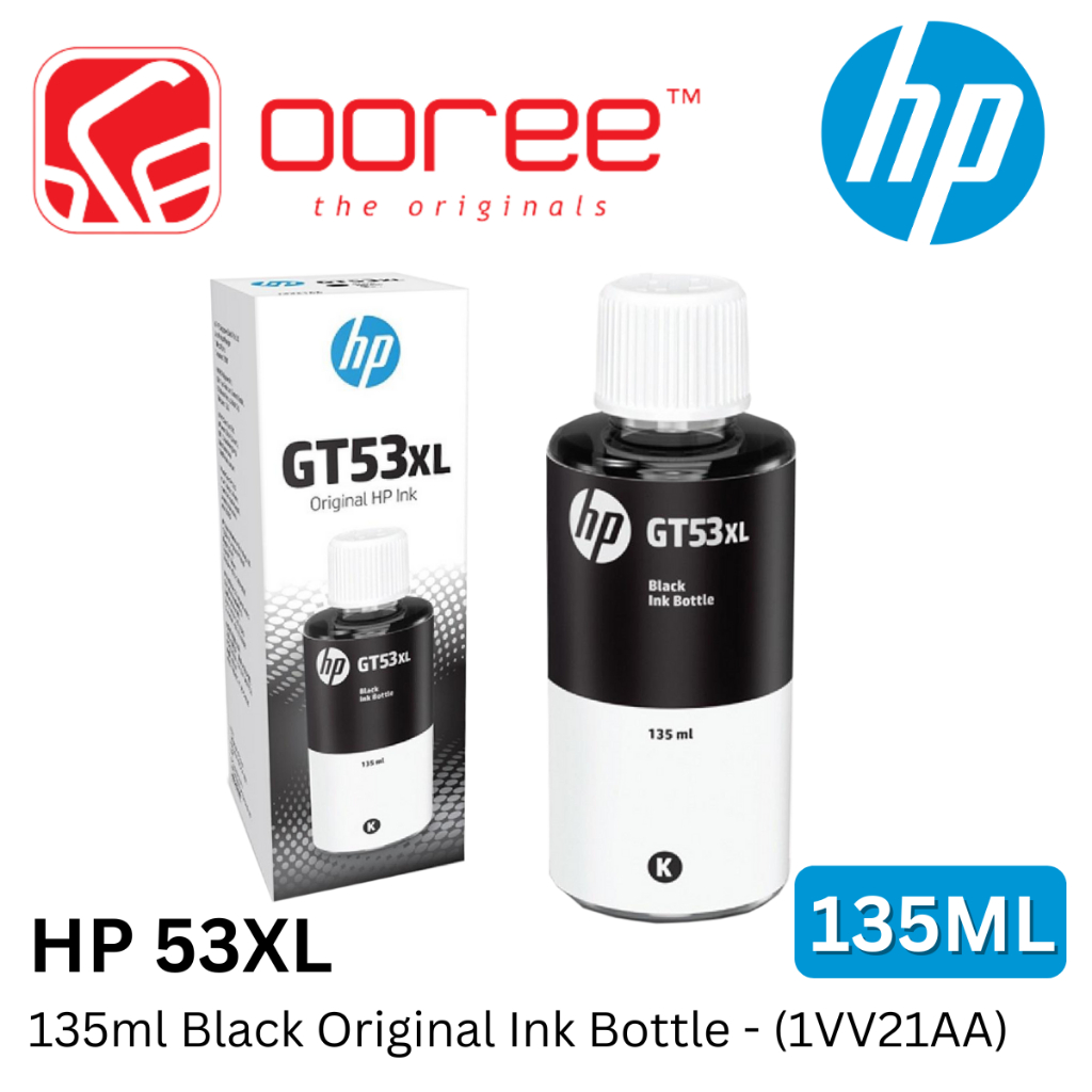 HP GT53XL 53XL 135ML / GT53 53 90ML BLACK ORIGINAL REFILL INK BOTTLE ...
