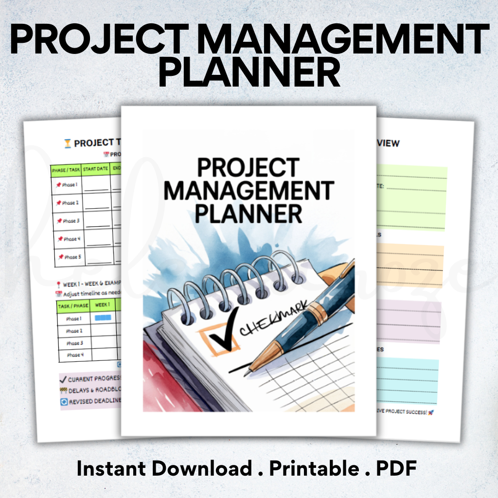 Project Management Planner, Project Planner, Work Planner, Office ...