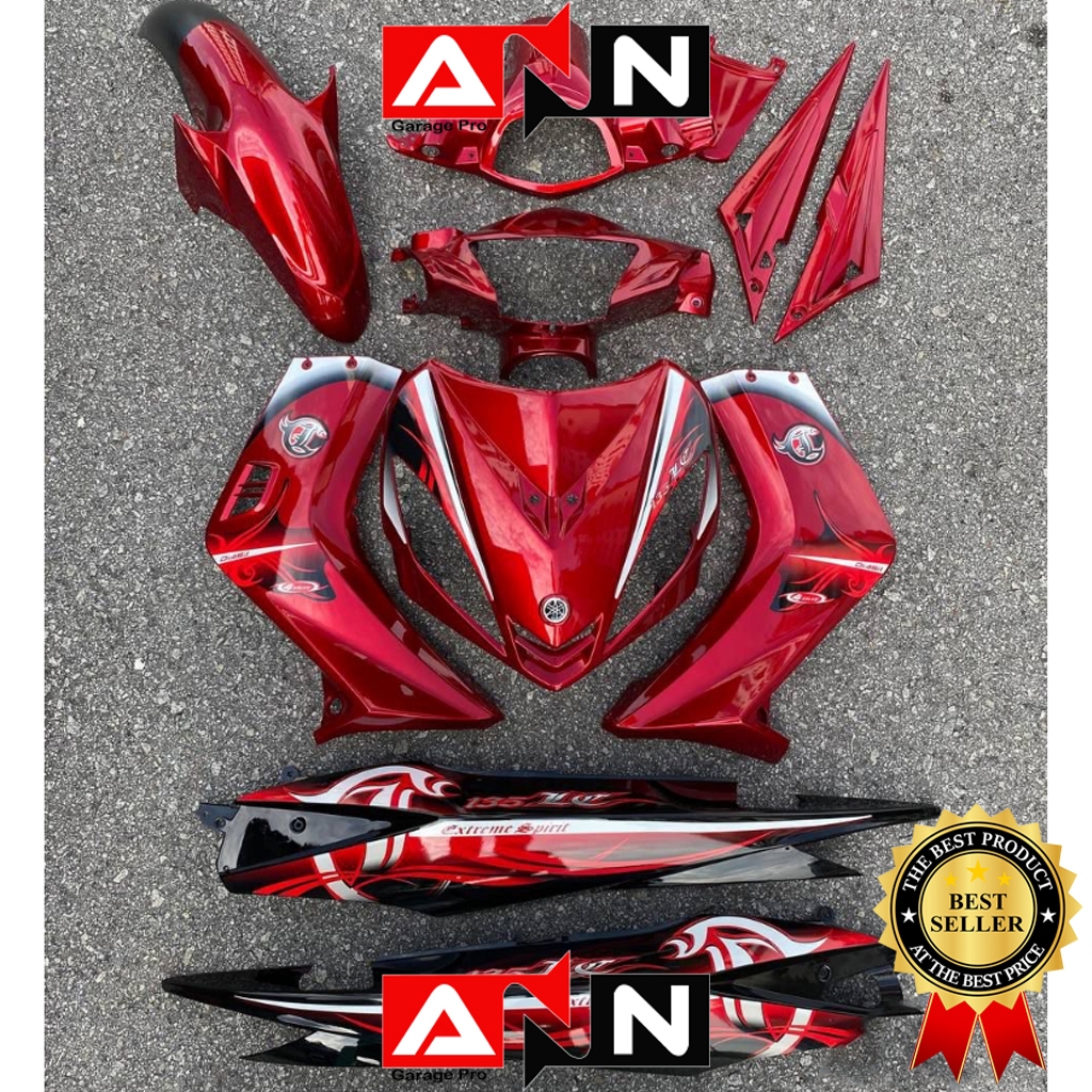 COVERSET YAMAHA LC 135 LC V1 MERAH MAROON BATIK ORIGINAL HLY / M SEKI ...