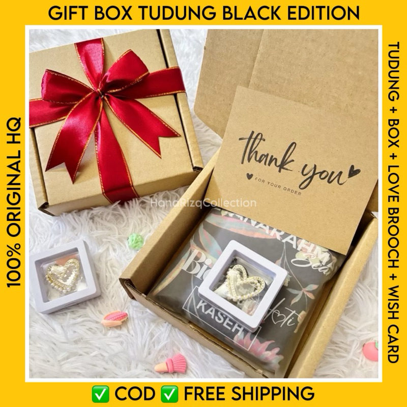 GIFT BOX | BLACK EDITION LEEYANARAHMAN TUDUNG FAZURA MINAZ COTTON VOILE ...