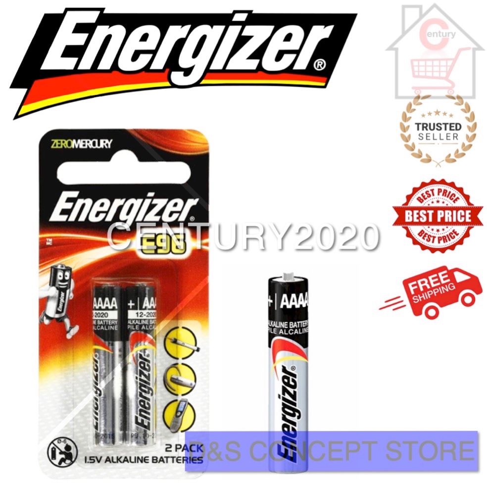 ENERGIZER AAAA Battery Max Powerseal AAAA E96 Alkaline Batteries 2pcs ...