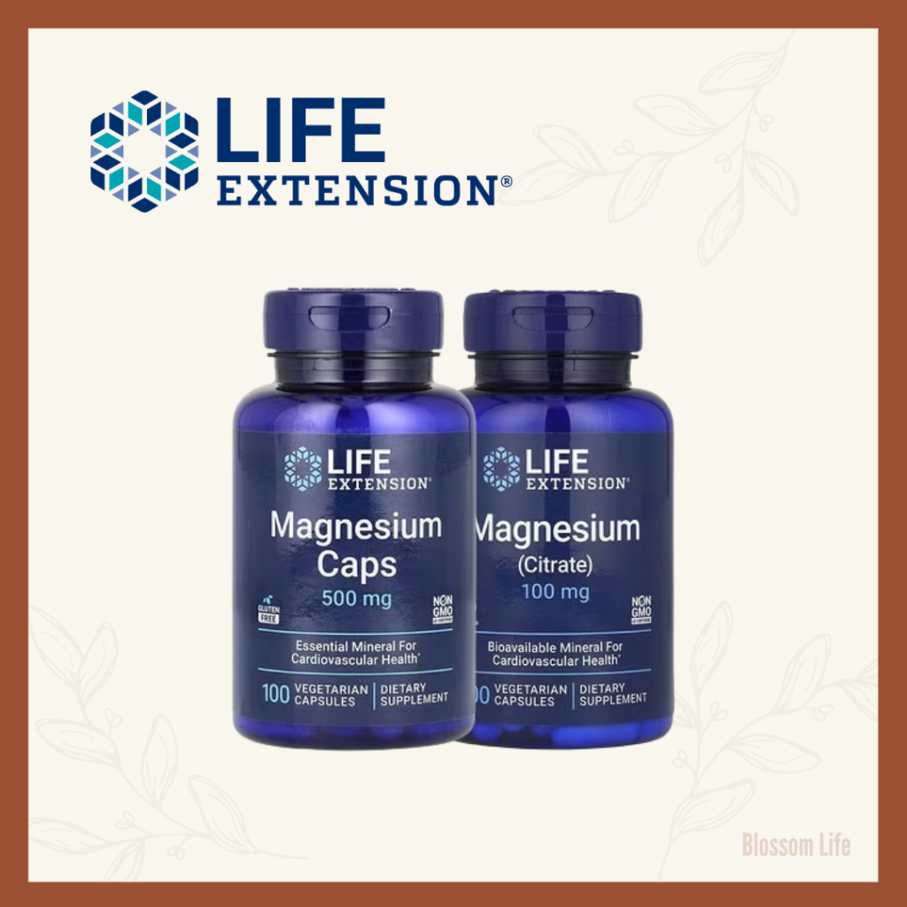 Life Extension, Magnesium Caps, 500 mg, Magnesium (Citrate), 100mg, 100 ...