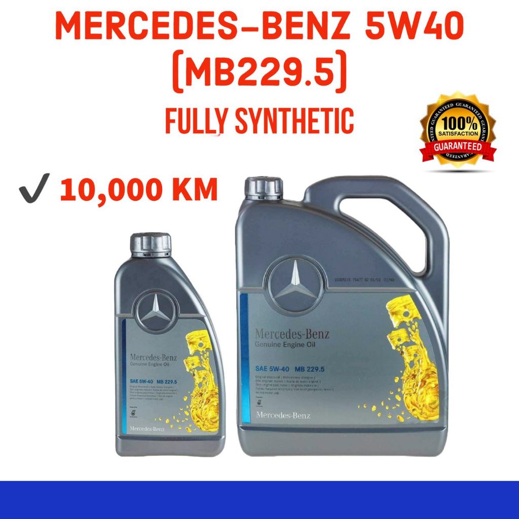 MERCEDES-BENZ GENUINE ENGINE OIL 5W40 FULLY SYNTHETIC (1L) (5L) [MB229 ...