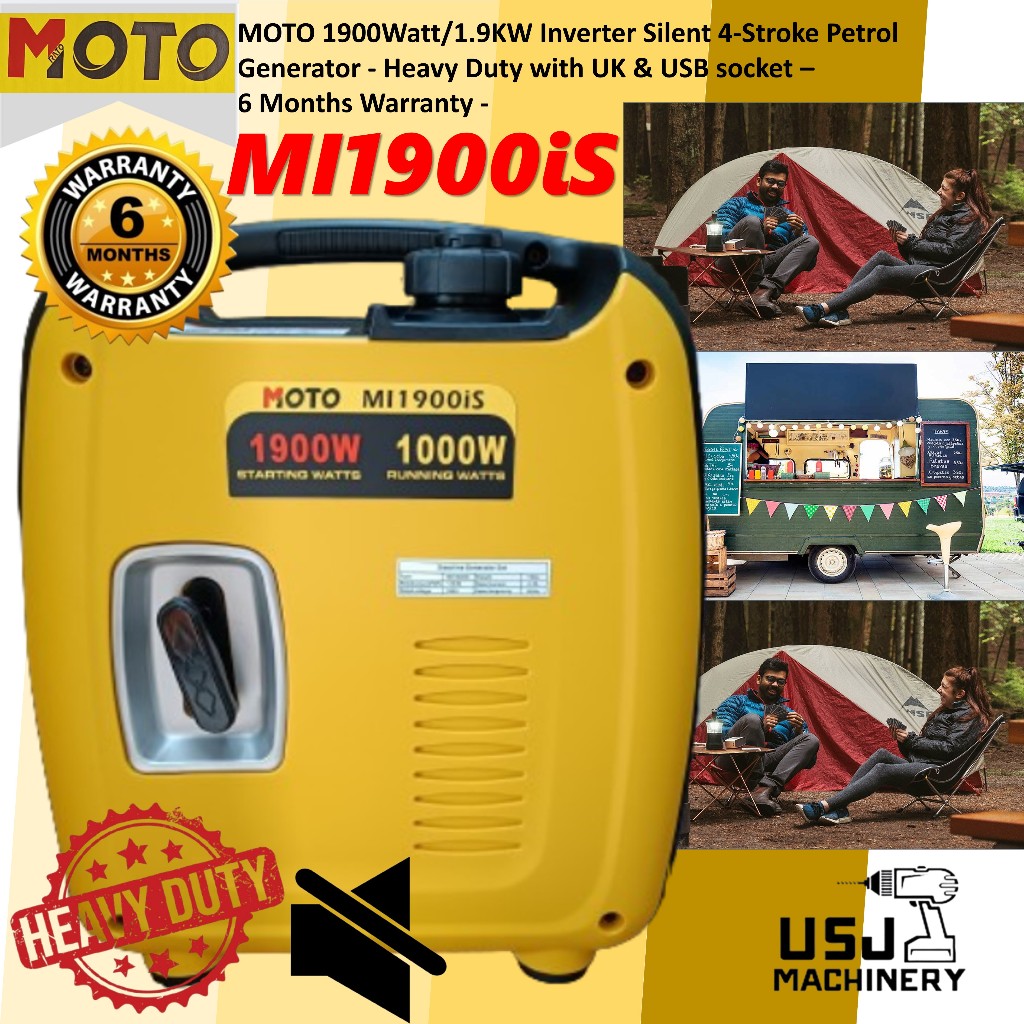 MOTO 1900Watt/1.9KW Inverter Silent 4-Stroke Petrol Generator - Heavy ...