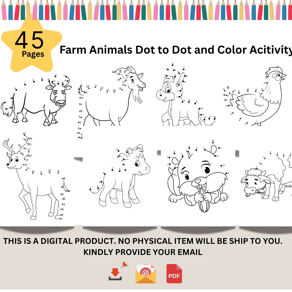 Printable Animals Dot to Dot Activity Book For Preschool and ...