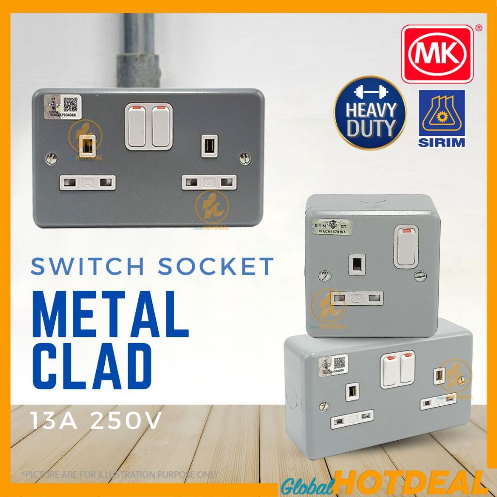 SIRIM MK Metal Clad Switch Heavy Duty Socket 13A Switch Socket Outlet ...