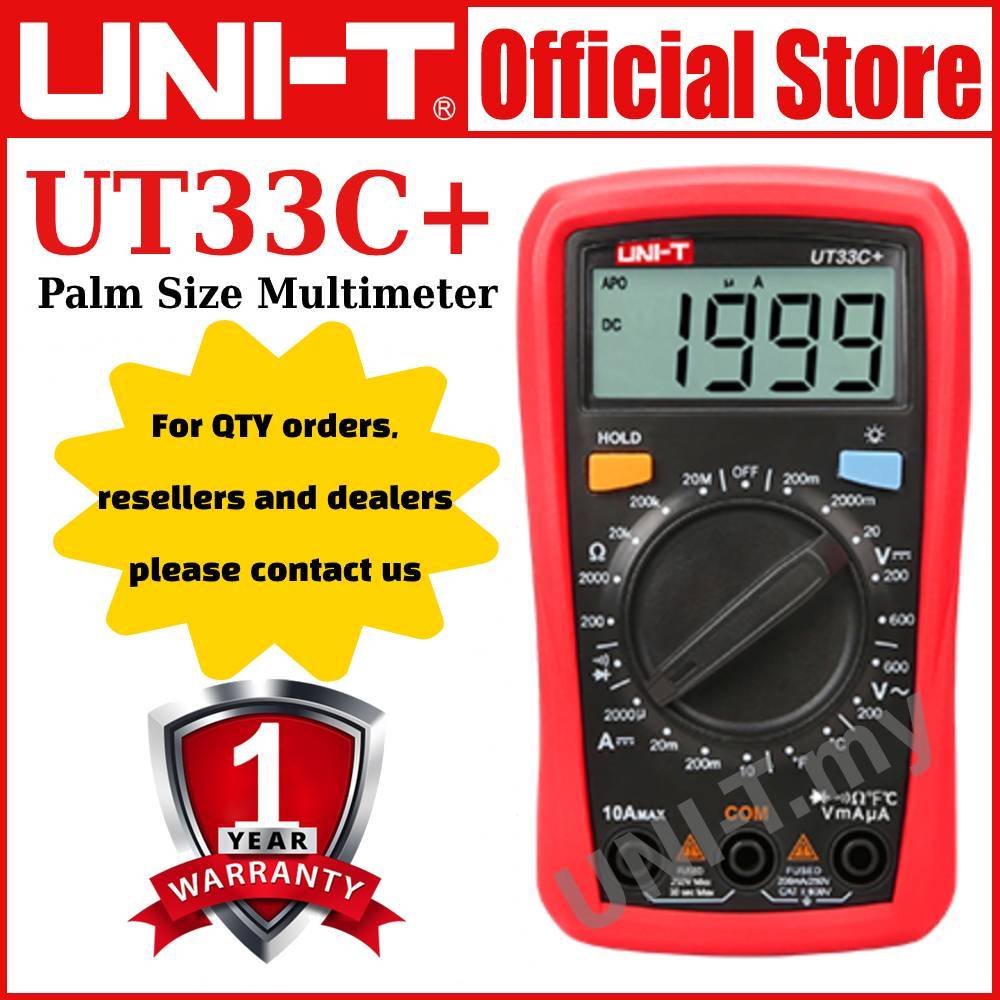 UNI-T UT33C+ UT33D+ UT33A+ UT33B+ Palm Size Multimeter | Shopee Malaysia