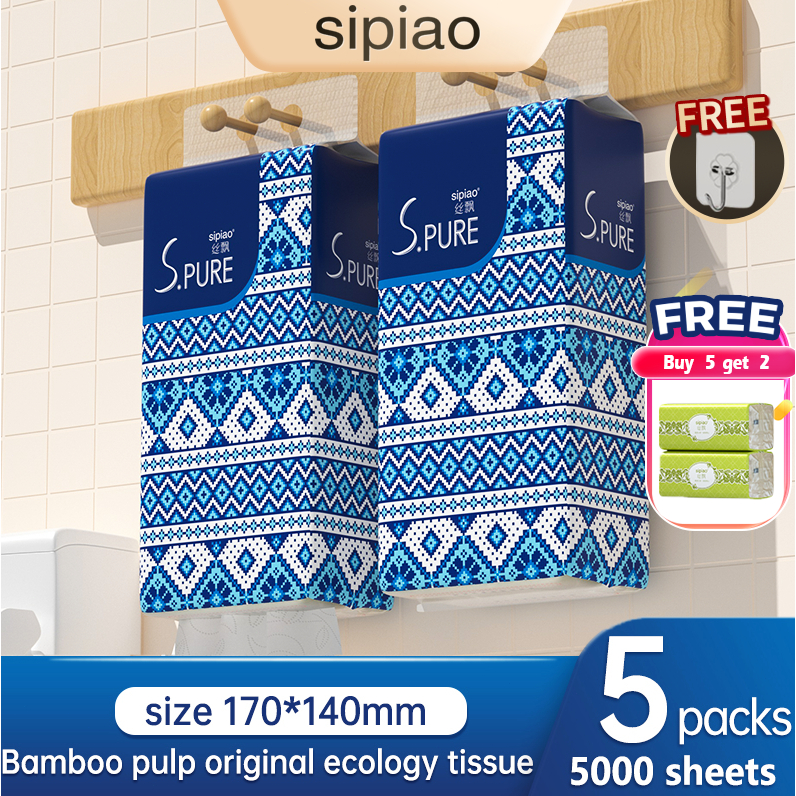 【5 PCS】sipiao tisu gantung viral 4-Ply 5000 sheets Soft Facial Tissue ...