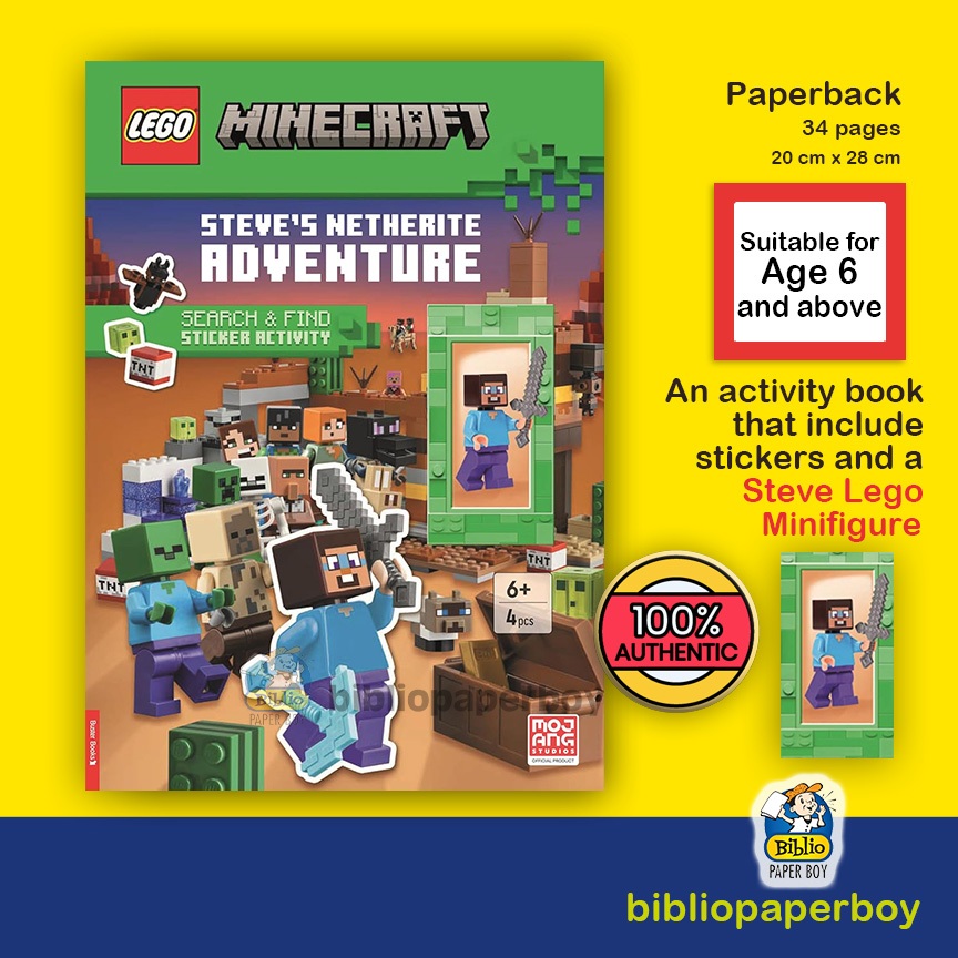LEGO® Minecraft®: Steve’s Netherite Adventure Search & Find Sticker ...