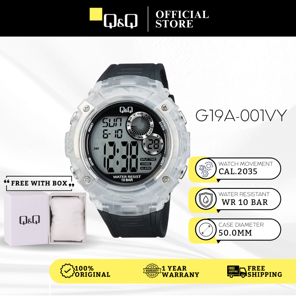 Q&Q Japan by Citizen Men's Resin Digital Watch G19A | Shopee Malaysia
