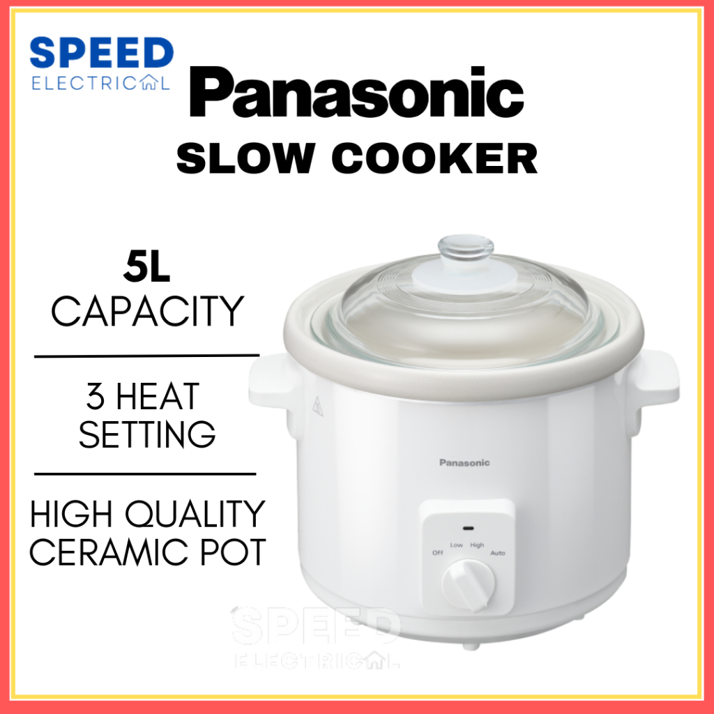 PANASONIC SLOW COOKER 5L NF-N51AWSK 炖锅 CERAMIC POT GLASS LID | Shopee ...
