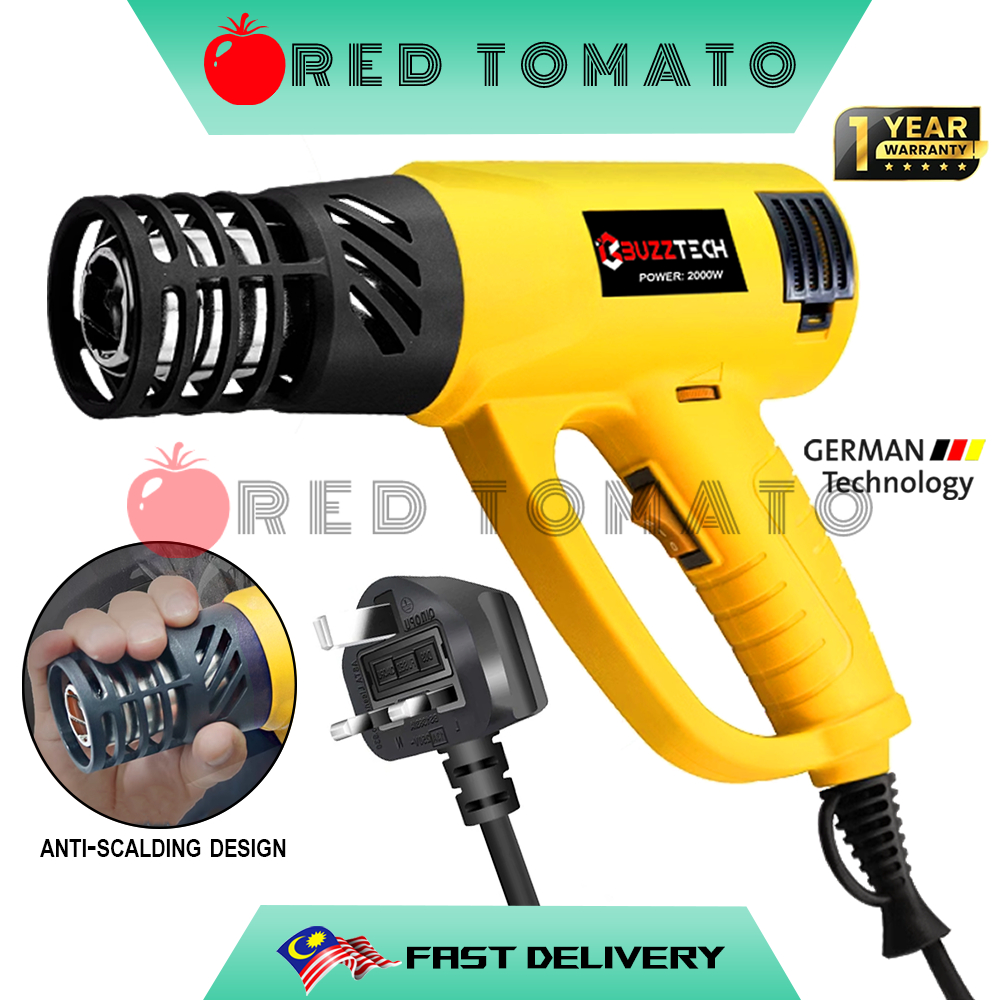 RED TOMATO 2000W Heat Gun Hot Air Gun 2 Speed Blower Shrink Gun ...
