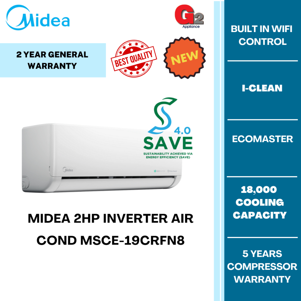 MIDEA 2HP INVERTER AIR COND MSCE-19CRFN8 | Shopee Malaysia