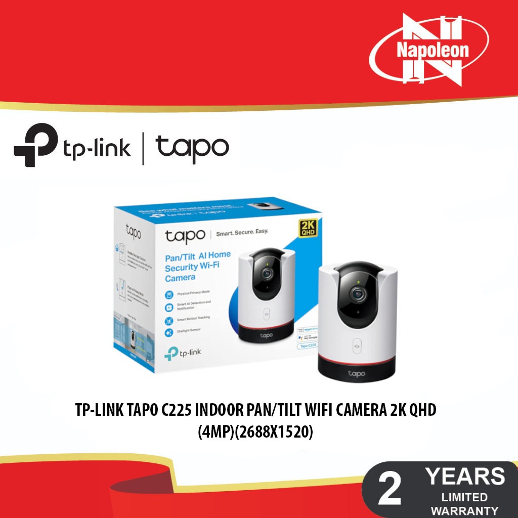 TP-LINK TAPO C225 INDOOR PAN/TILT WIFI CAMERA 2K QHD (4MP)(2688X1520) | Shopee Malaysia