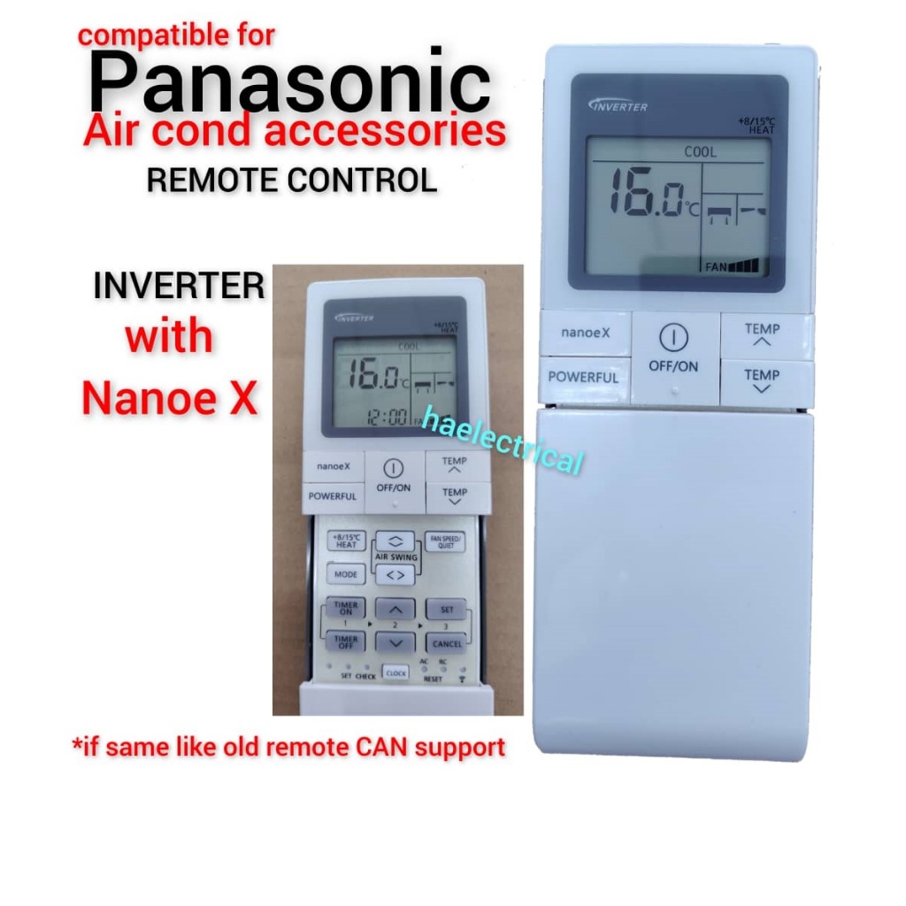 (OEM) Panasonic Air Cond Remote Control For Panasonic Inverter NANOE X ...