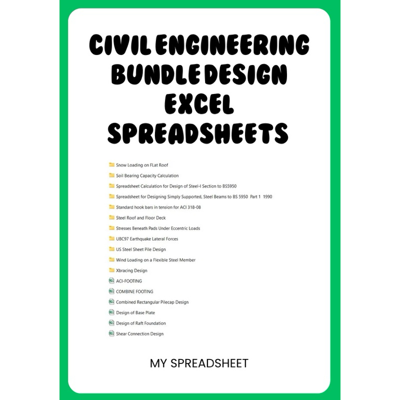 Civil engineering Bundle design excel Spreadsheets | Shopee Malaysia