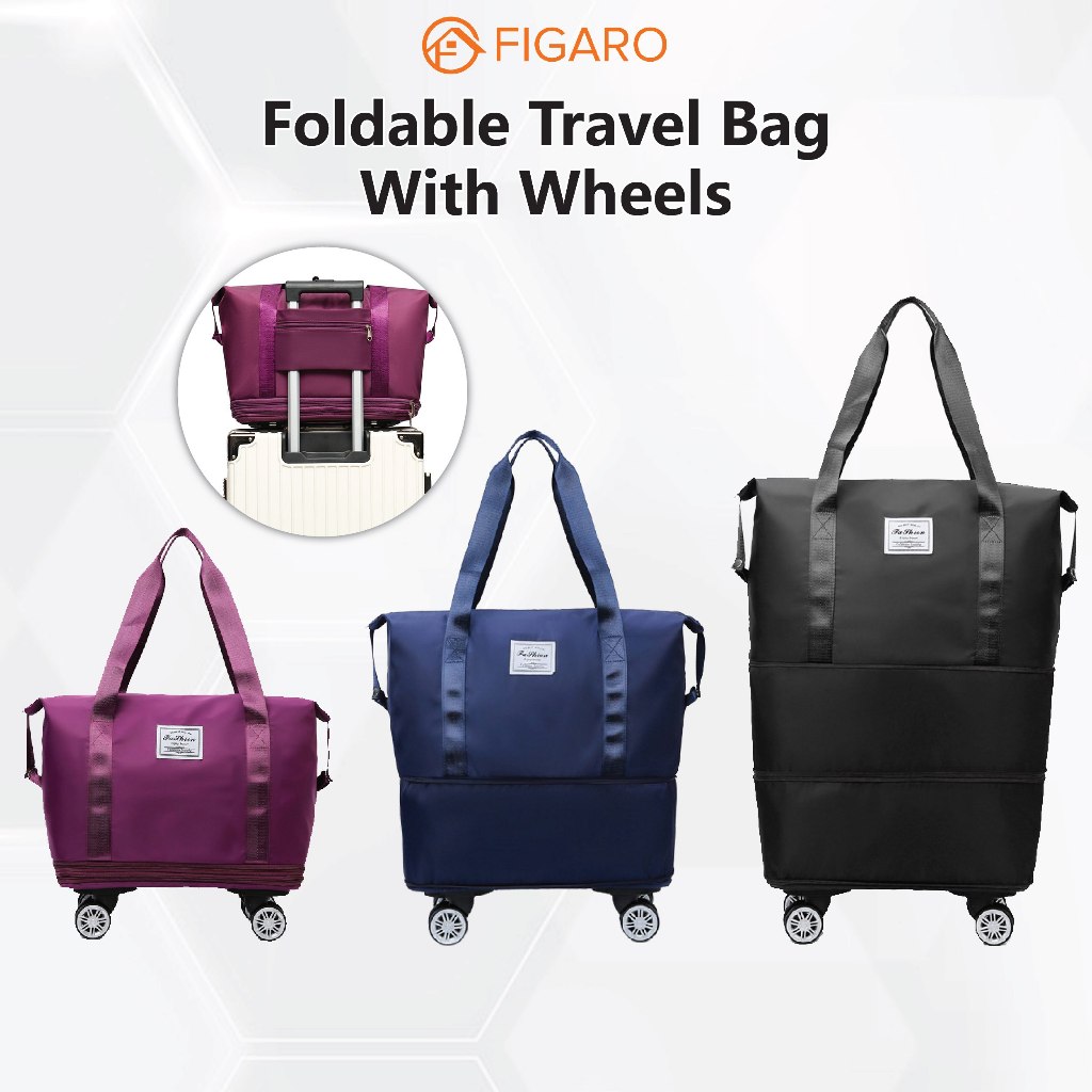 FIGARO Foldable Travel Bag With Wheels Travel Beg Travel Roda Foldable ...