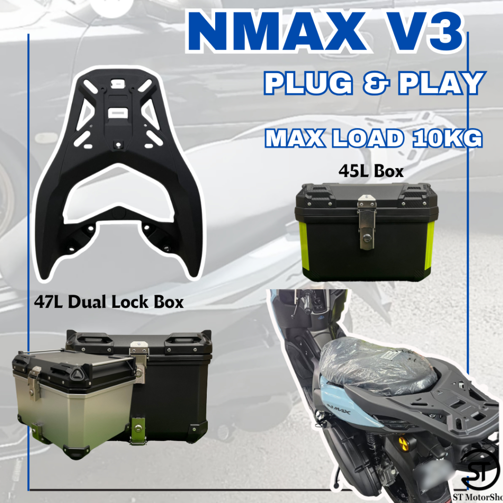 Rear Rack YAMAHA Nmax V3 Top Rack Nmax 2025 45L Top Box Monorack Kargo ...