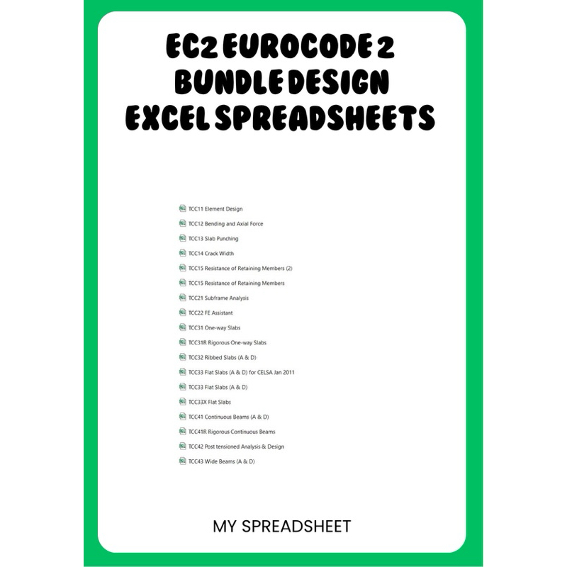 EC2 Eurocode 2 Bundle design excel Spreadsheets | Shopee Malaysia