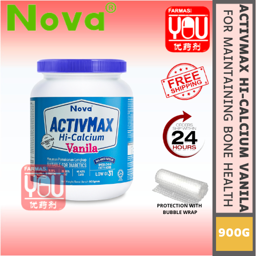 [YOUPHARMACY] NOVA ACTIVMAX HIGH-CALCIUM VANILLA 900GM FOC SHAKER ...