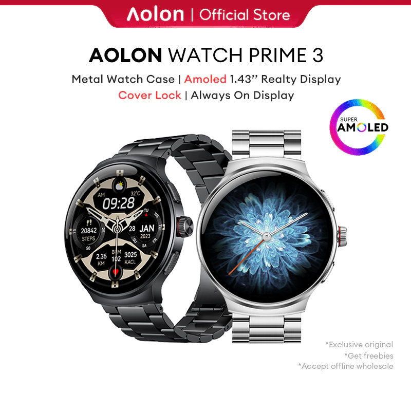Aolon Prime 3 Smart Watch 466*466 HD AMOLED Screen Metal Body Bluetooth ...