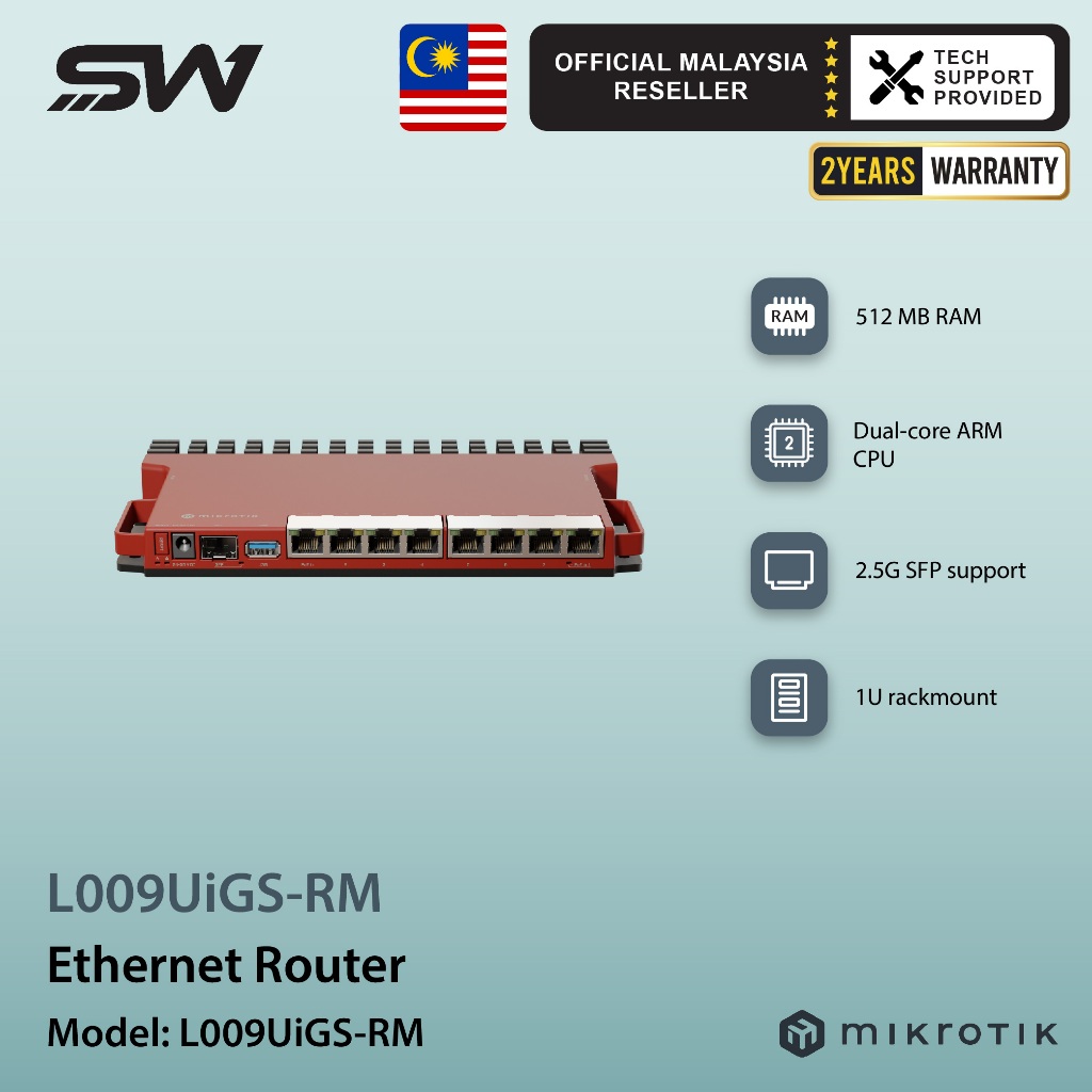MikroTik L009UiGS-RM 8-Port Gigabit Router with 2.5G SFP | Shopee Malaysia