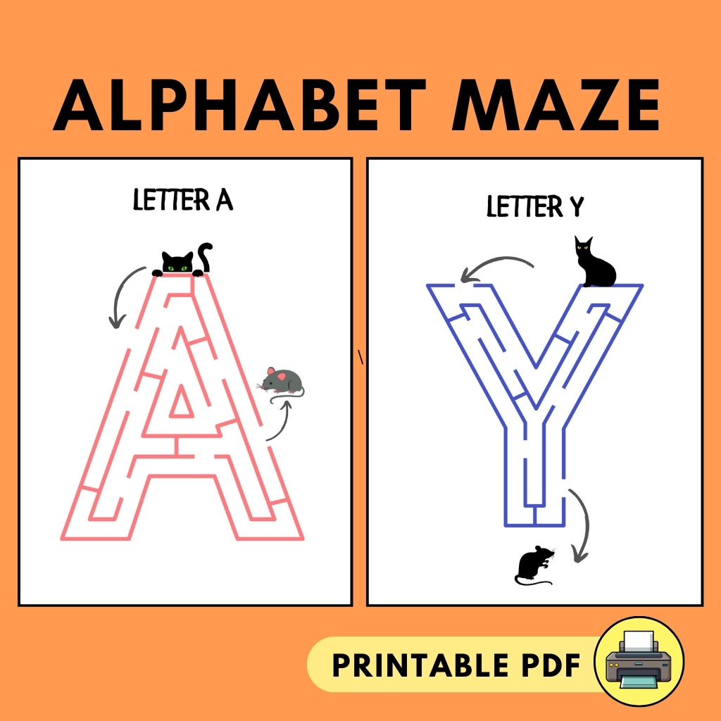 [PDF] Alphabet Maze Worksheets for Preschool and Kindergarten Kids ...