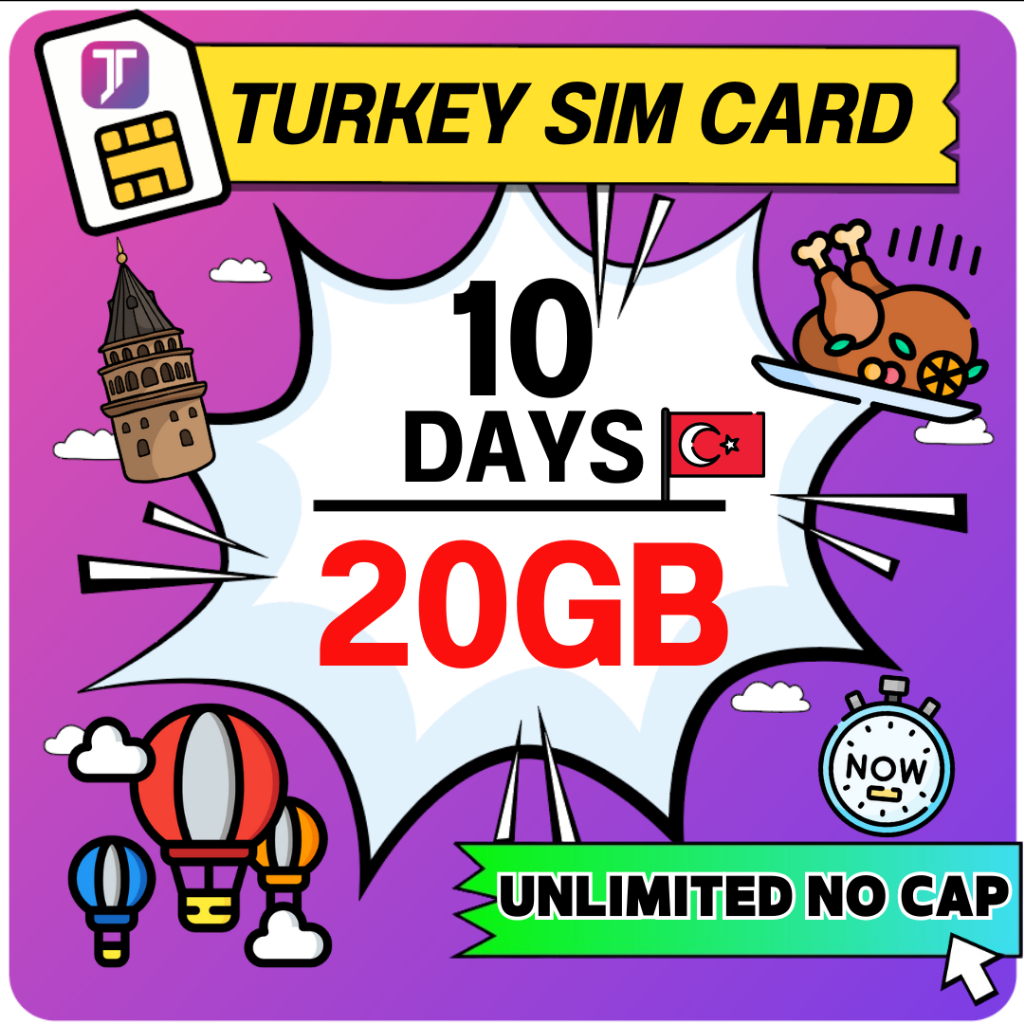 J Travel【 Turkey SIM Card 】【 3 Days - 30 Days 】Unlimited Hotspot Travel ...
