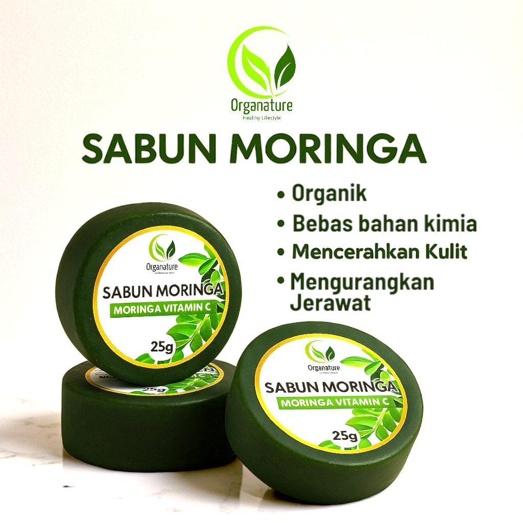 ORGANATURE Sabun Moringa | Sabun Badan & Muka | Putihkan Kulit, Jerawat ...